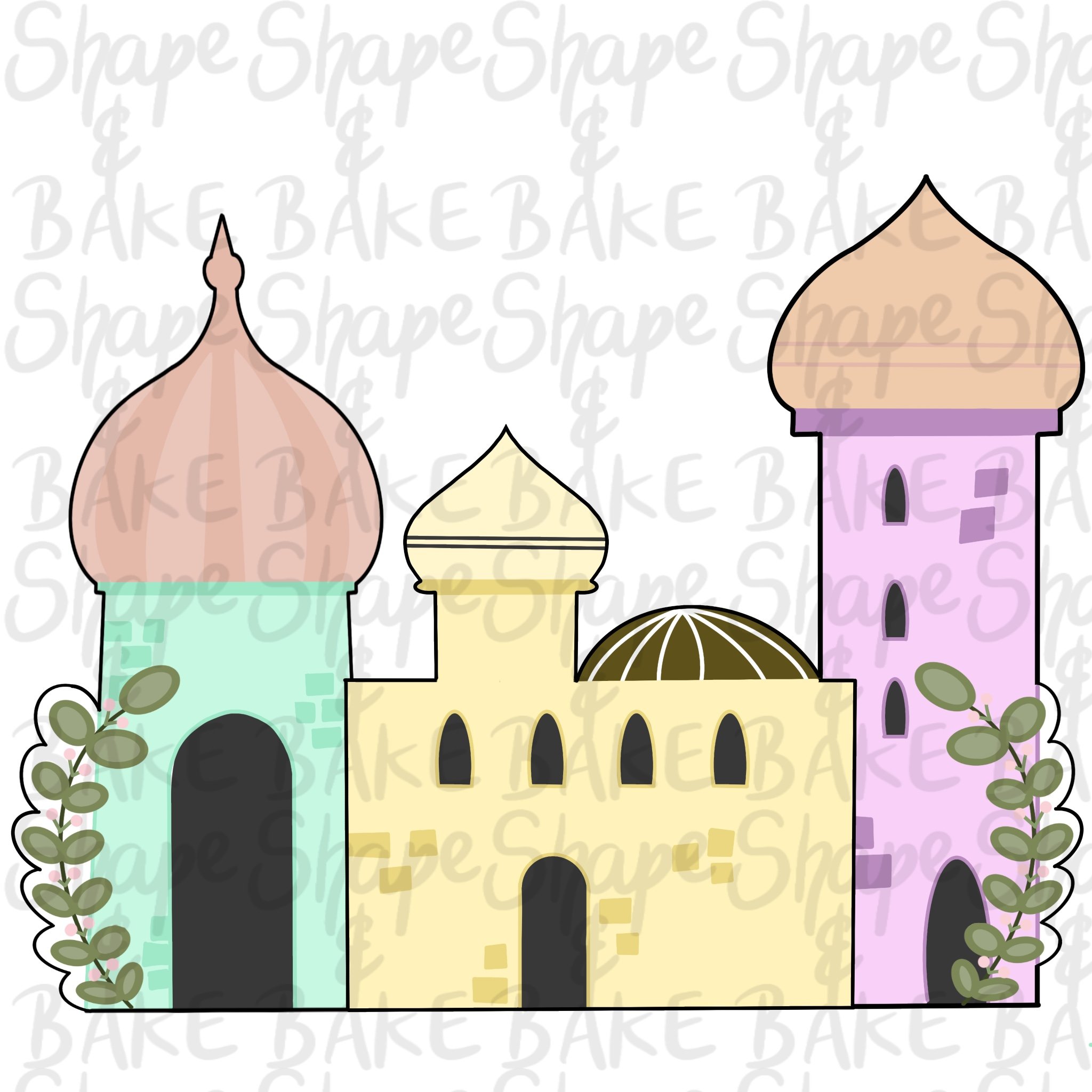 3 Piece mosque set cookie cutters (3 cutters) – Shape and Bake