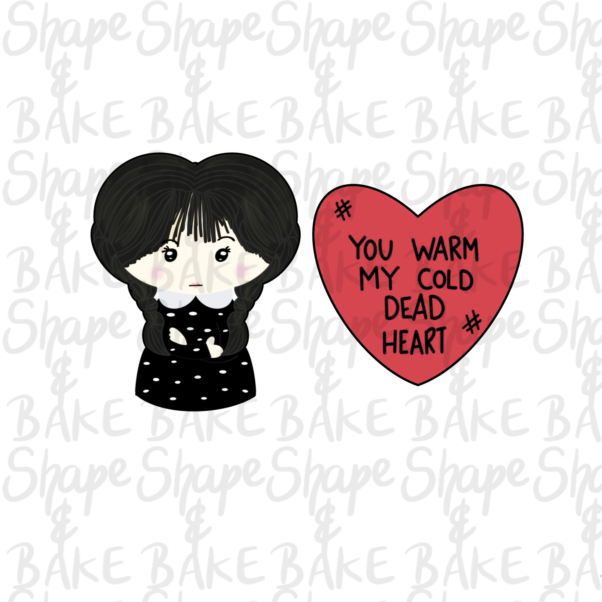 Wednesday set cookie cutters (2 cutters) – Shape and Bake